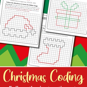 Christmas Coding Worksheet Bundle, Xmas Picture Reveal Challenge ...