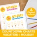 Vacation Countdown Charts, Summer Holiday Count Down Chart, Family Trip ...