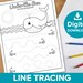 Under the Sea Line Tracing Worksheet, Kids Whale Coloring Pencil ...
