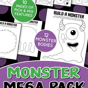 Make a Monster Mega Pack, Alien Pick & Mix Craft Printable, Halloween ...