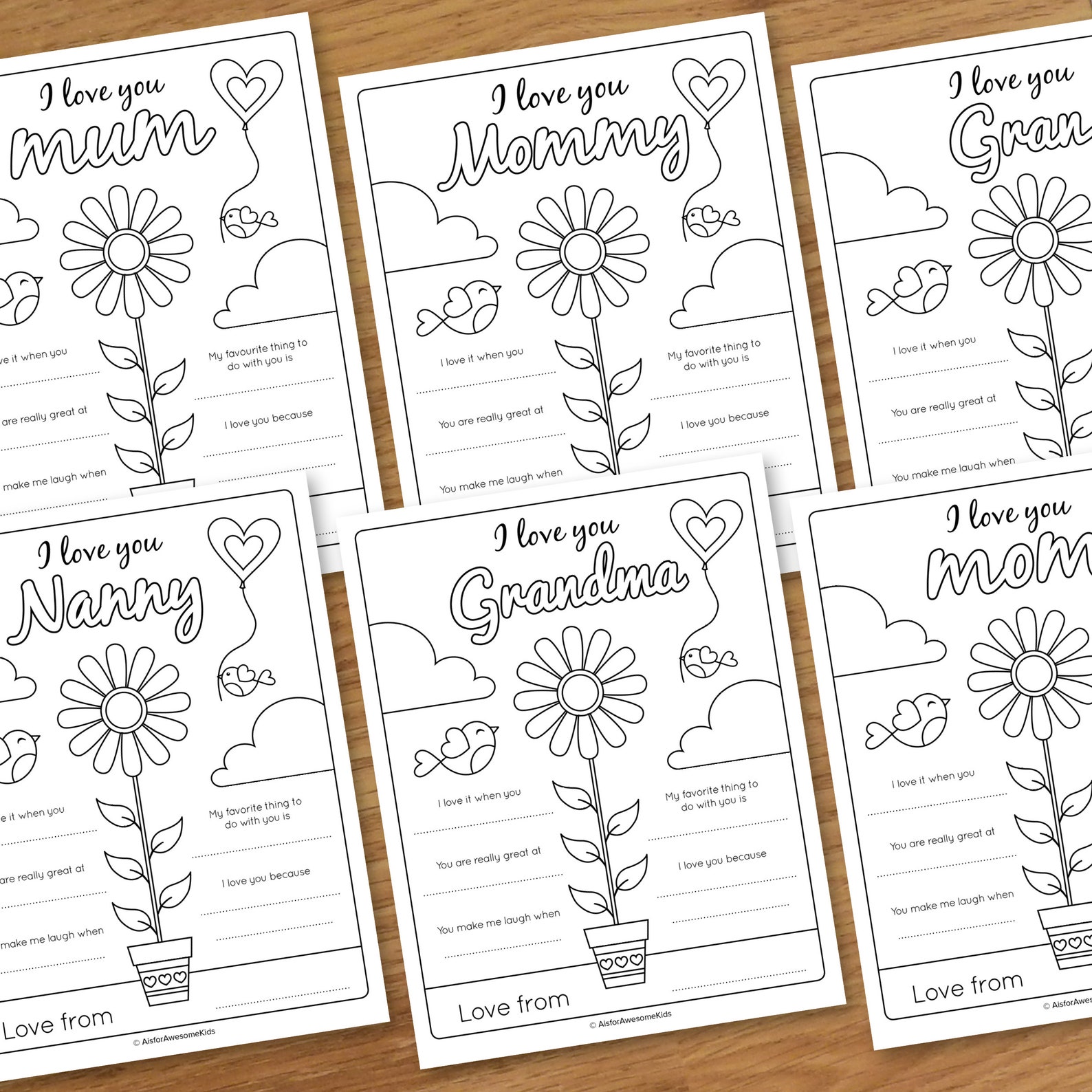 I Love You - Love Notes, Kids BFF Valentine's Letter Writing Prompt ...