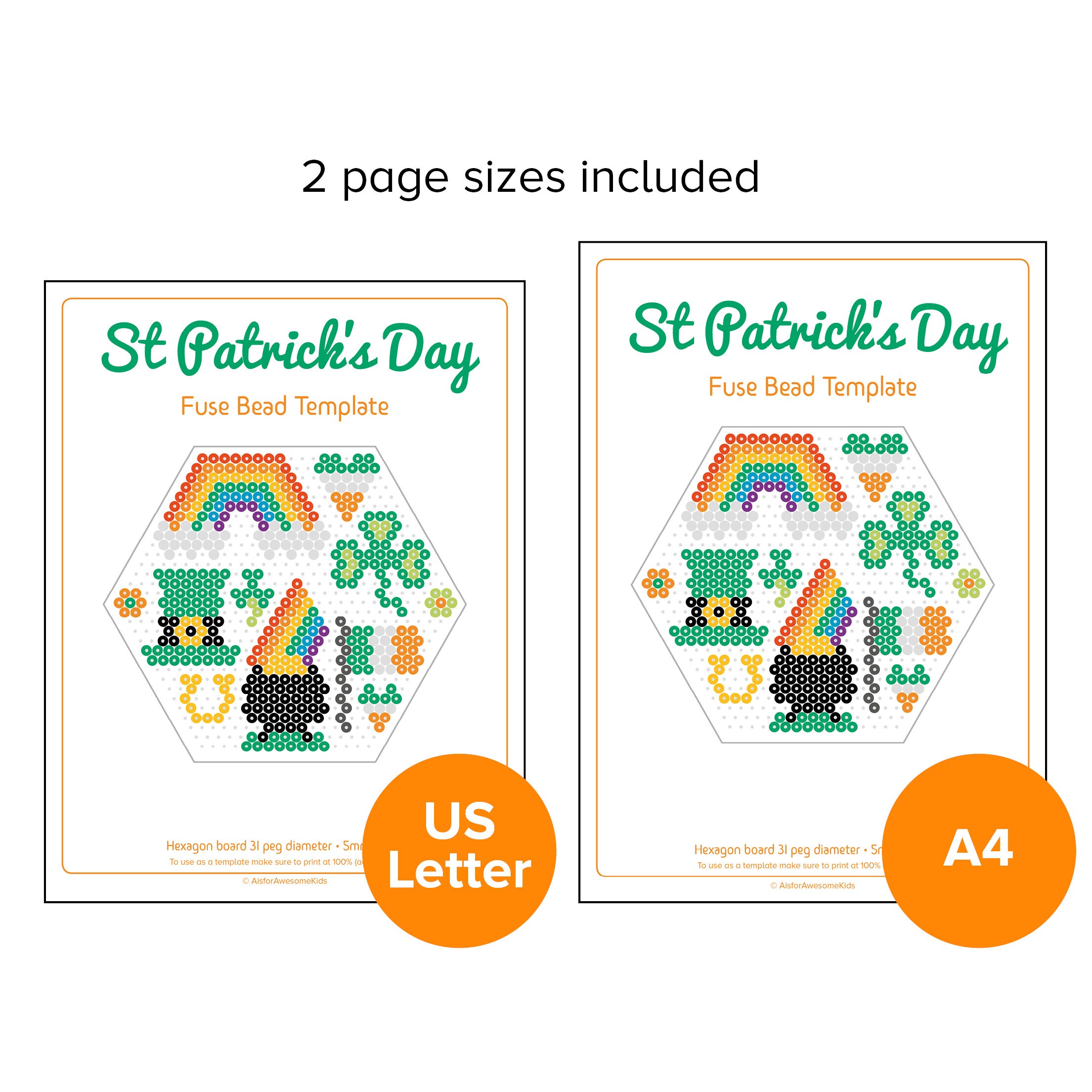 St Patrick's Day Fuse Bead Templates Hama Perler Melty - Etsy