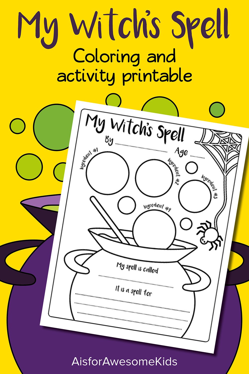 My Witch's Spell Halloween Drawing Prompt Activity, Kids Wizard Writing ...
