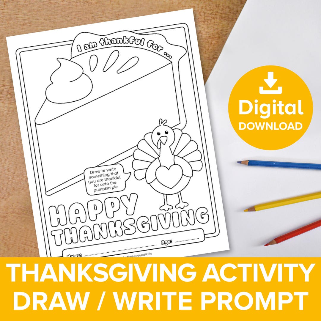 Thanksgiving Drawing and Writing Prompt, I Am Thankful for Worksheet ...