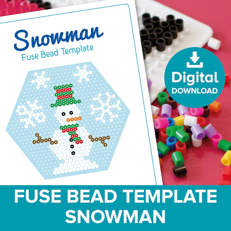 Snowman Fuse Bead Templates, Hama Perler Nabbi Beads Snowflake Craft ...