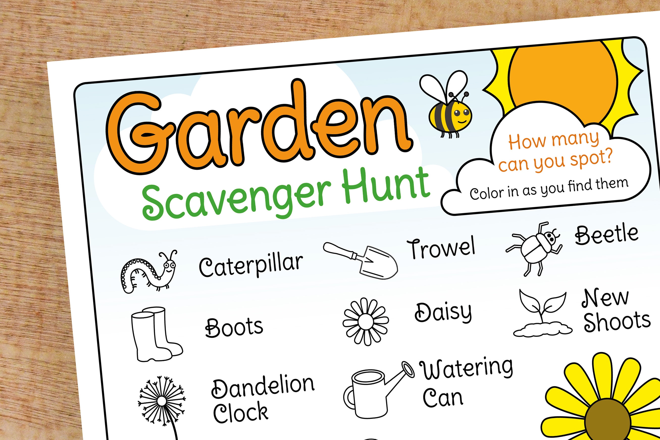 Garden Scavenger Hunt, Kids Allotment Treasure Trail, Nature Outdoor ...