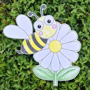 Bee Cut & Paste Craft Printable, Spring Bug Color and Build Kit, Summer ...