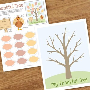 Thankful Tree Gratitude Cut & Paste Craft, Thanksgiving Love Printable ...