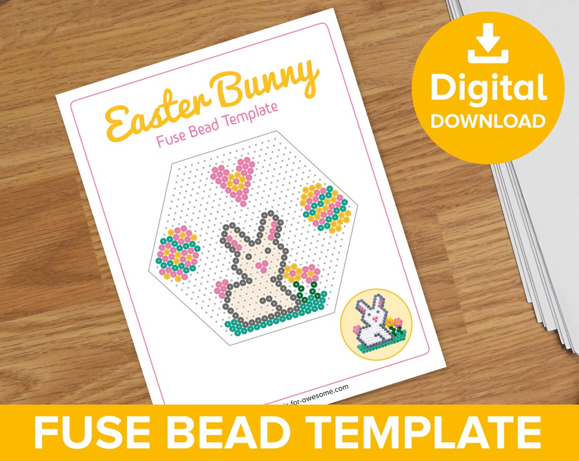 Cute Bunny Fuse Bead Templates Hama Perla Nabbi Beads Craft | Etsy