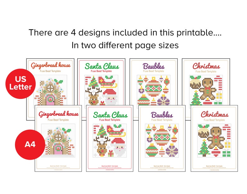 Christmas Fuse Bead Templates Xmas Tree Decoration Craft - Etsy