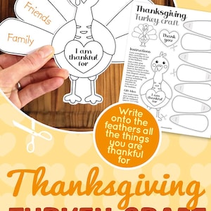 Thankful Turkey Cut & Paste Craft, Build a Thanksgiving Bird Coloring ...