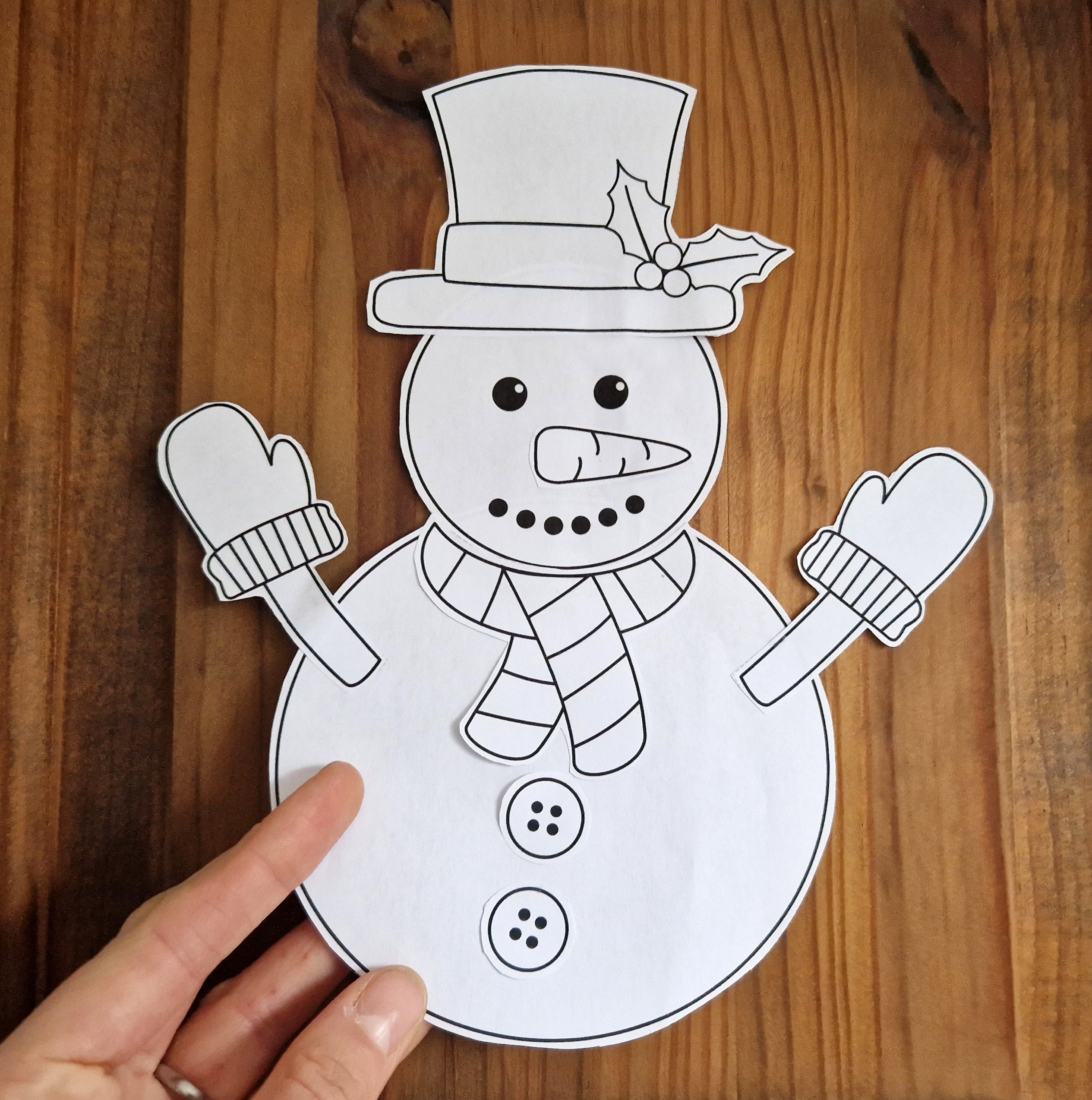 Snowman Cut & Paste Craft, Christmas Color and Build Kit, Paper Doll ...
