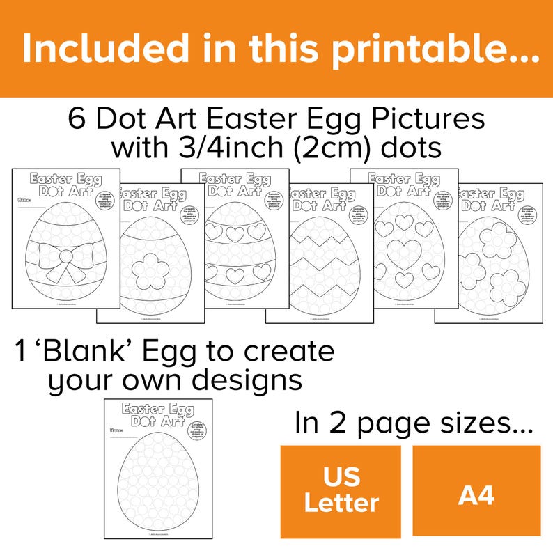 Easter Egg Dot Art Coloring Pages, Spring Dabber Pen Worksheets, Design ...