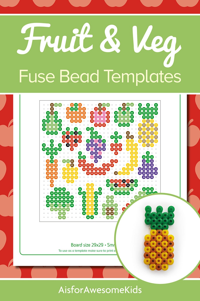 Mini Food Fuse Bead Template Bundle, Hama Perler Pyssla Melty, Ice ...