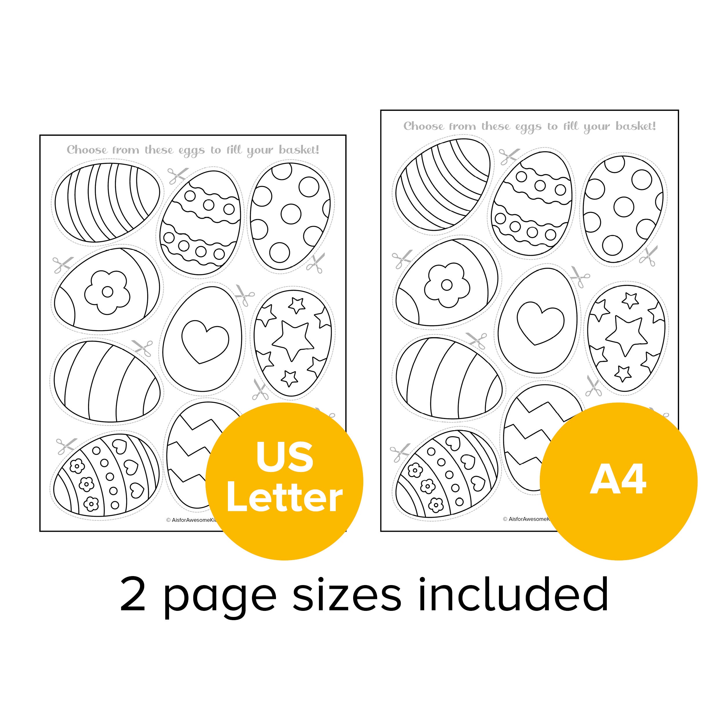 Easter Egg Basket Craft Printable, 18 Page Educational Cut-out & Color ...