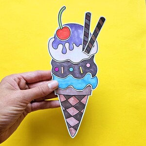 Ice Cream Cut & Paste Craft Kit, Build an Icecream Cone Printable ...