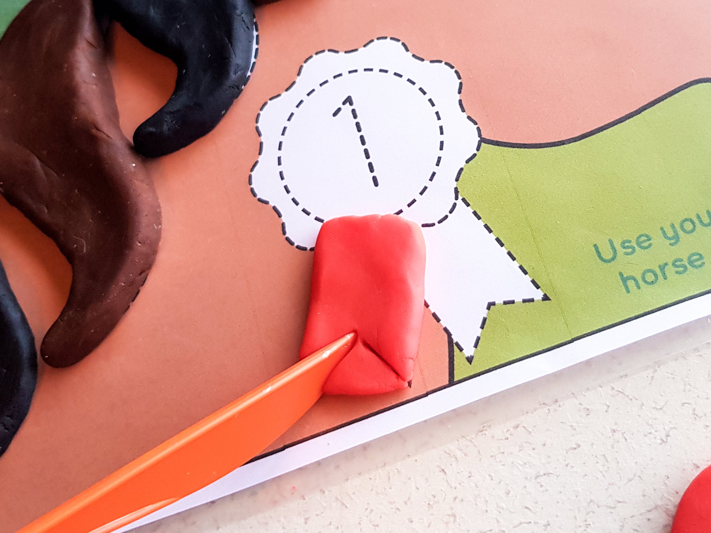 Horse Mane Play Dough Mat, Kids Equestrian Winner Playdough, Childrens ...