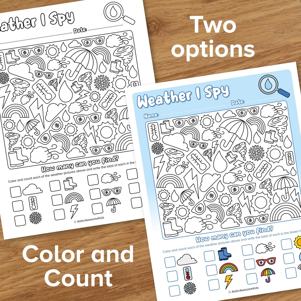Weather I Spy Worksheet, Spring Eye Spy Color and Count Challenge ...