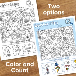 Weather I Spy Worksheet, Spring Eye Spy Color and Count Challenge ...