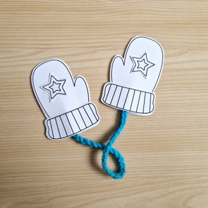 Build a Pair of Mittens Cut & Paste Craft, Winter Gloves Coloring ...