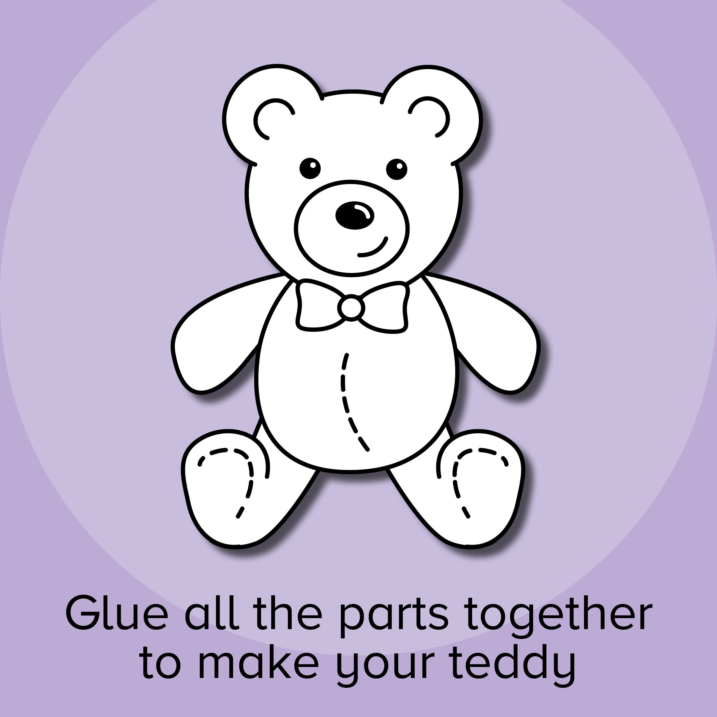 Teddy Cut & Paste Craft, Build a Cuddly Bear Coloring Activity Kit ...
