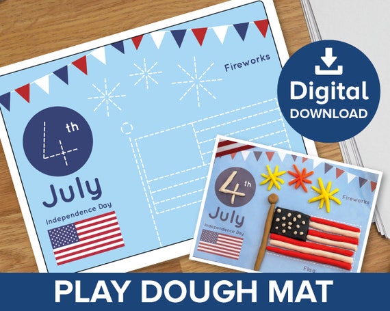 4th July Play Dough Mat American Flag Independence Day | Etsy