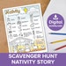 Nativity Scavenger Hunt, Christmas Story Treasure Hunt, Xmas Find and ...