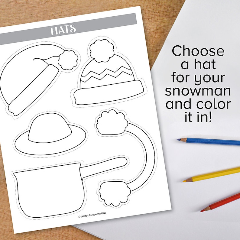 Build a Snowman Craft Printables, Christmas Cut and Paste Winter ...