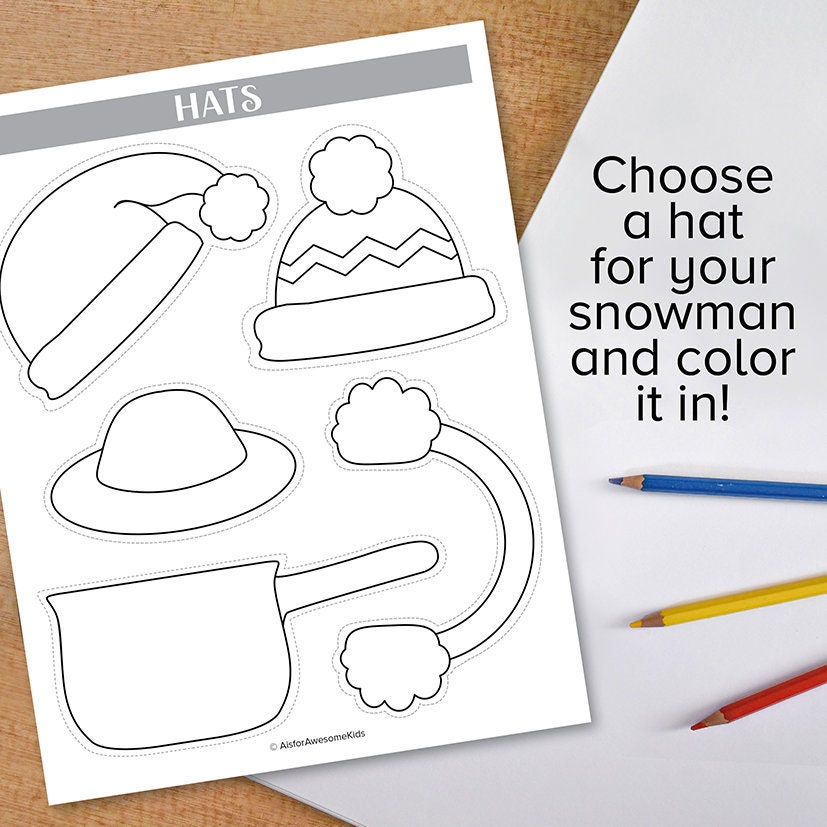 Build a Snowman Craft Printables, Christmas Cut and Paste Winter ...