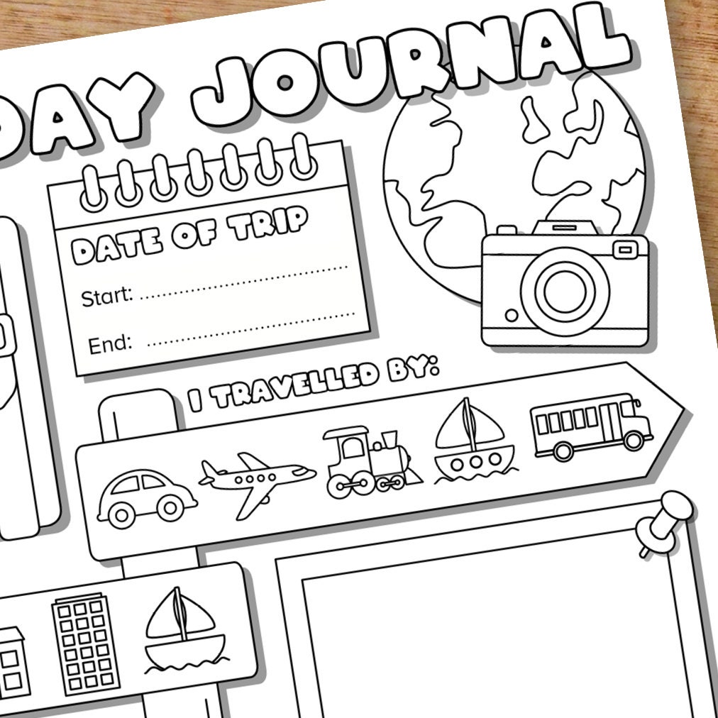 Travel Journal for Kids, Summer Vacation Diary Log, Family Holiday ...