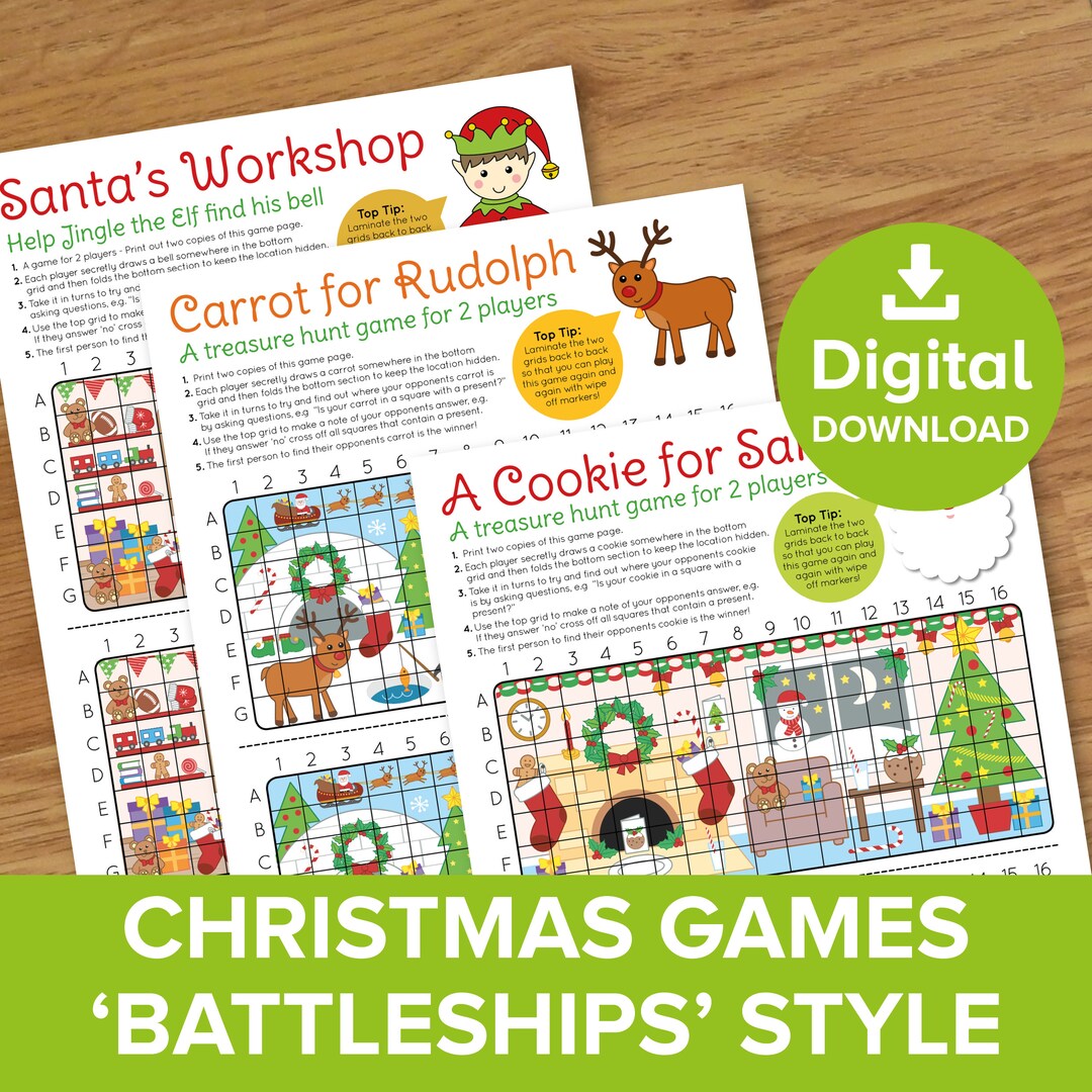 Christmas 'battleships Style' Games Kids Xmas - Etsy