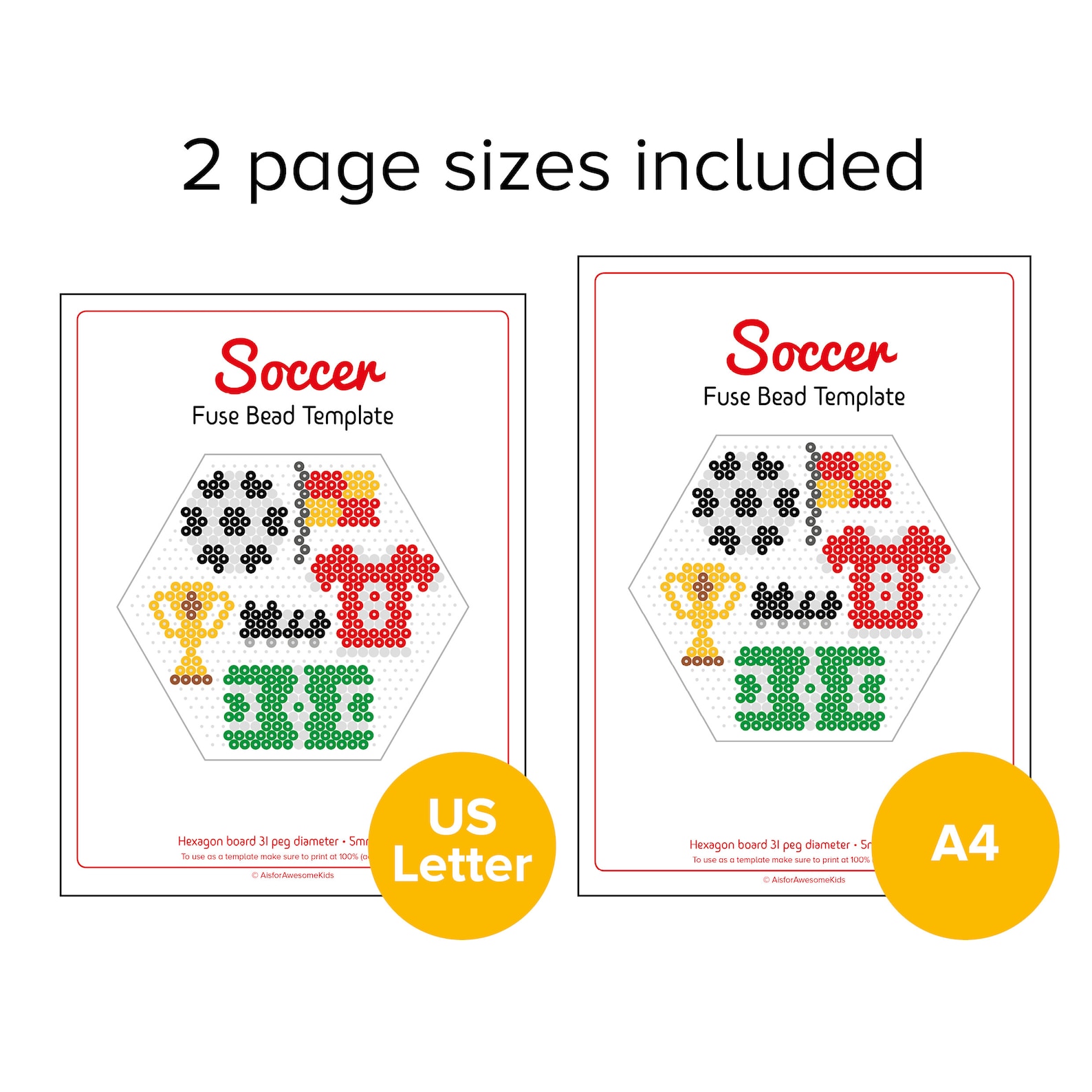 Soccer Football Fuse Bead Template, World Cup Ball Game Sport Pattern ...