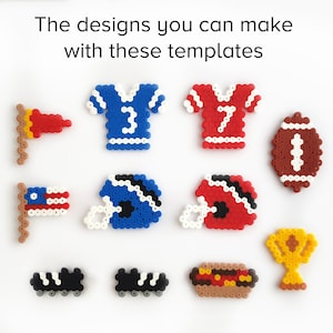 American Football Fuse Bead Template, Super Bowl Game Sport Pattern ...