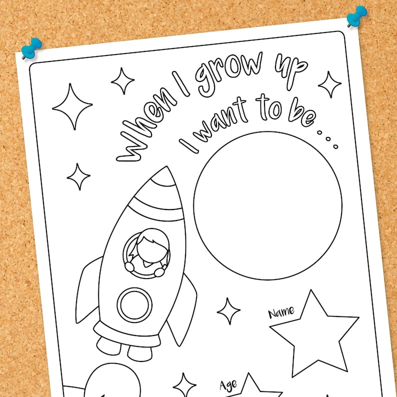 When I Grow up Worksheet, My Dream Job Drawing Prompt Poster, Childrens ...