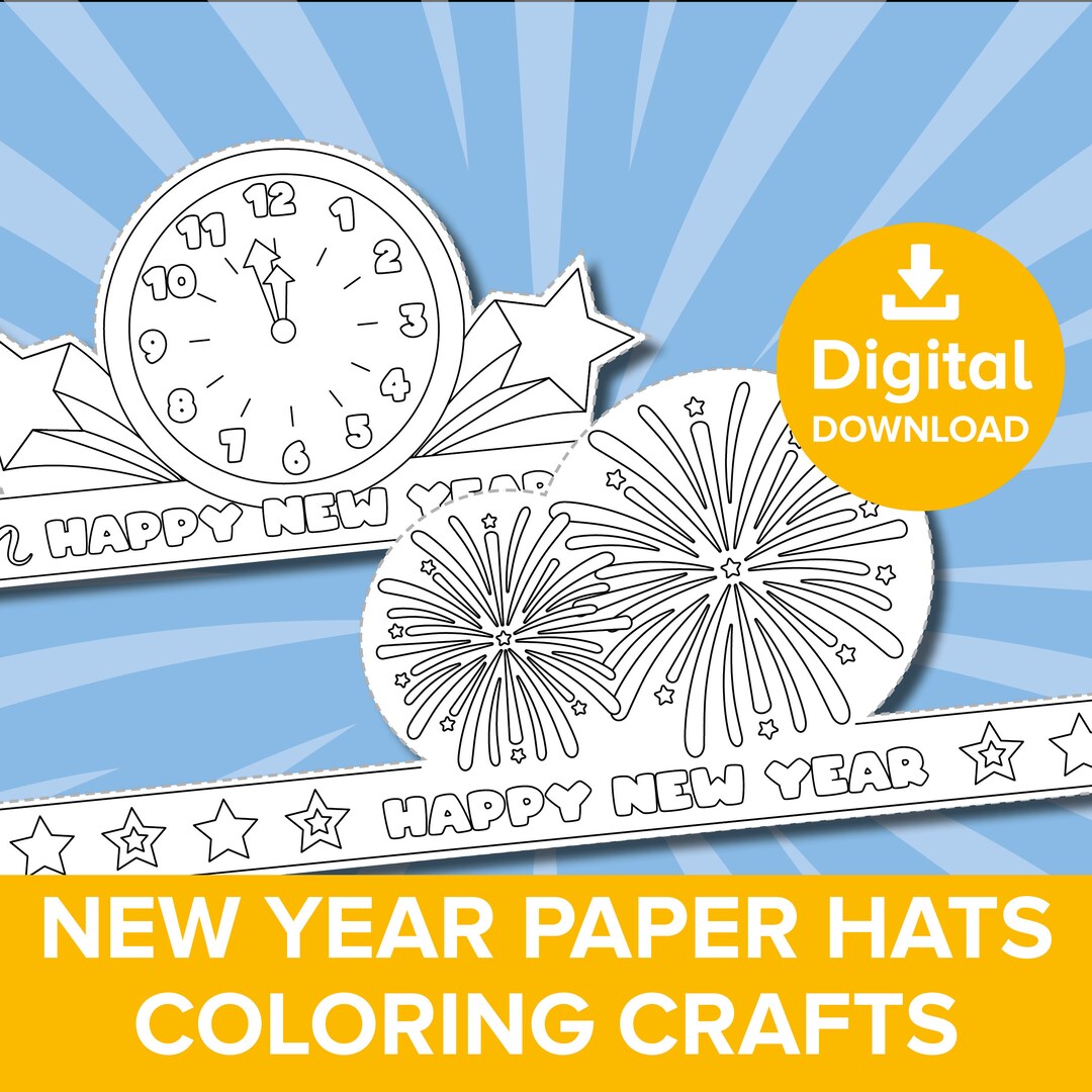 New Year's Eve Paper Hats, Happy New Year Party Hat Crown, Holiday ...