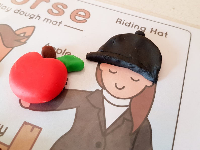 Horse Play Dough Mat, Kids Equestrian Stable Playdough Activity ...