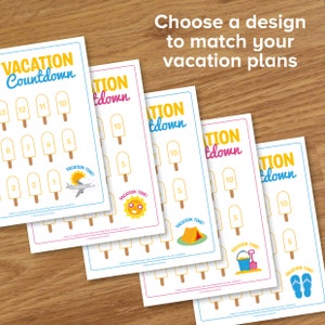 Vacation Countdown Charts, Summer Holiday Count Down Chart, Family Trip ...