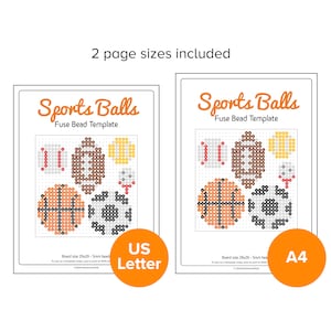 Sports Balls Fuse Bead Template, Football Soccer Basketball Baseball ...