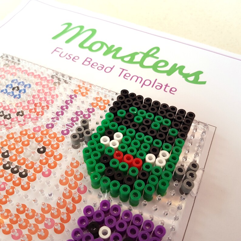 Halloween Monsters Fuse Bead Template, Hama Perler Nabbi Beads Craft ...