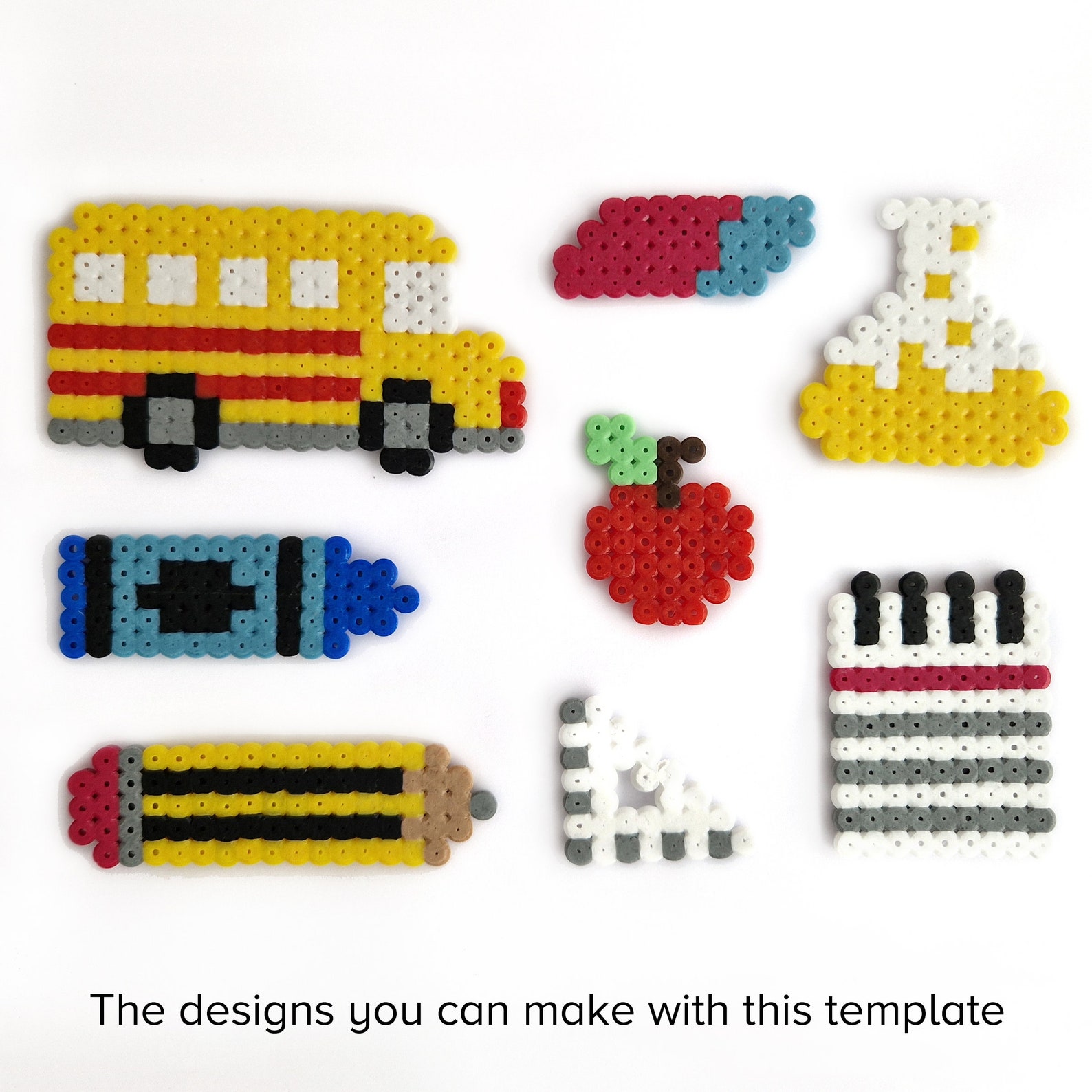 Back to School Fuse Bead Template, Teacher Student Pattern Craft Gift ...