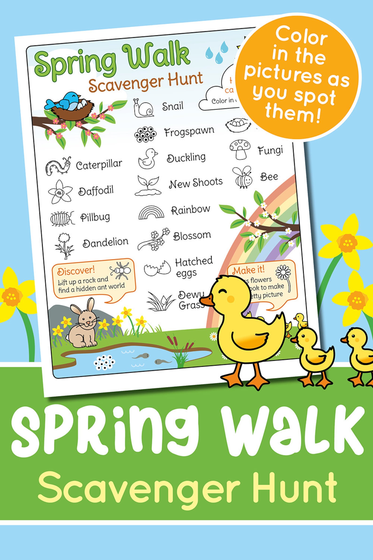 Four Seasons Nature Walk Scavenger Hunt, Kids Spot & Color Treasure ...