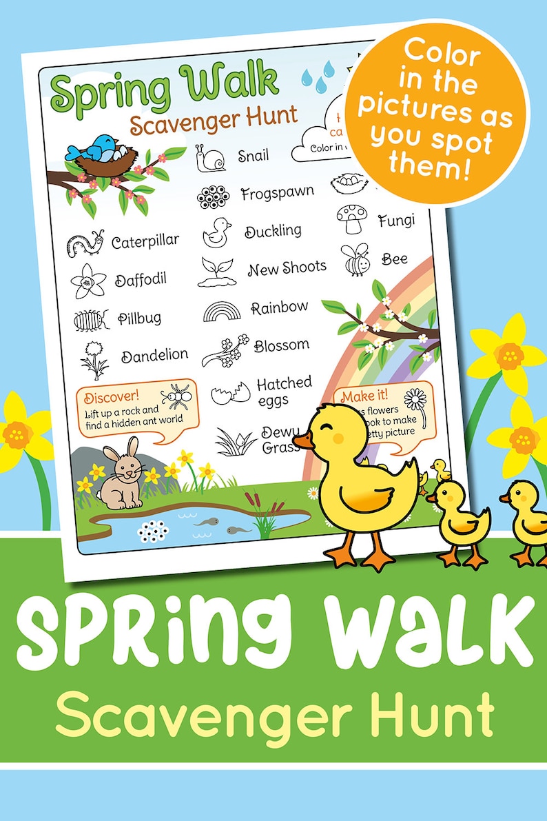 Four Seasons Nature Walk Scavenger Hunt, Kids Spot & Color Treasure ...