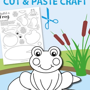 Frog Cut & Paste Craft Printable, Spring Animals Color and Build Art ...