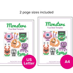 Halloween Monsters Fuse Bead Template, Hama Perler Nabbi Beads Craft ...