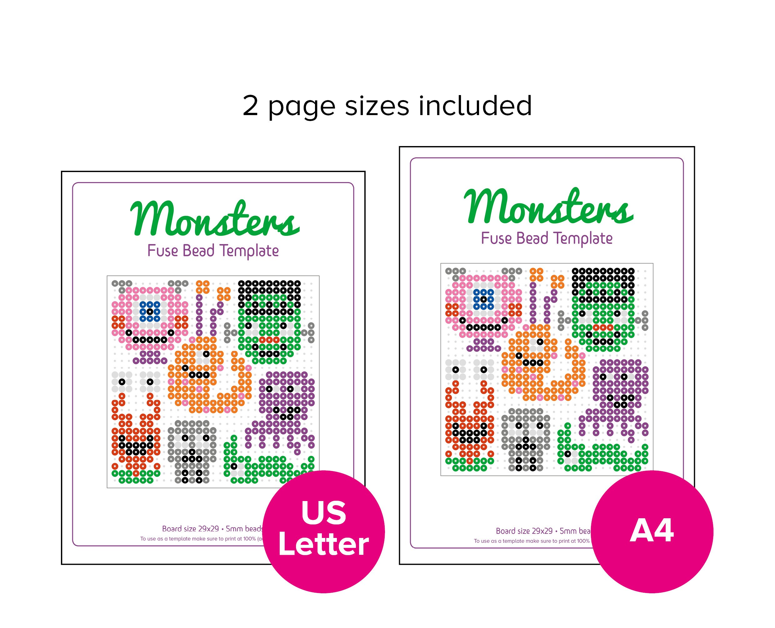 Halloween Monsters Fuse Bead Template, Hama Perler Nabbi Beads Craft ...