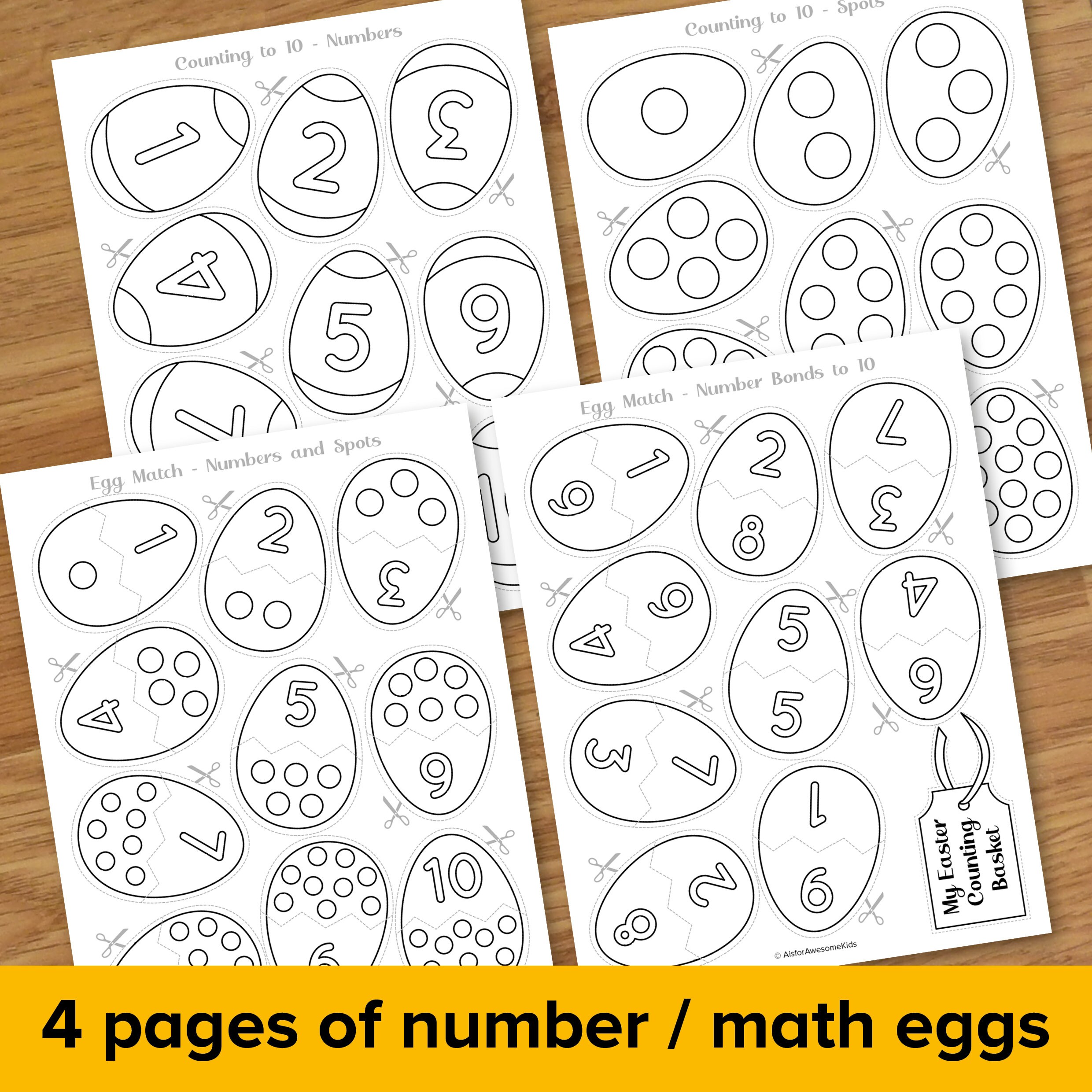 Easter Egg Basket Craft Printable, 18 Page Educational Cut-out & Color ...