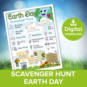 Eco Friendly Scavenger Hunt, Climate Action Earth Day Treasure Hunt ...