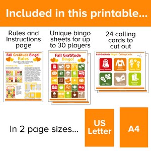 Fall Gratitude Bingo Game Printable, Autumn Mindfulness Group Games ...