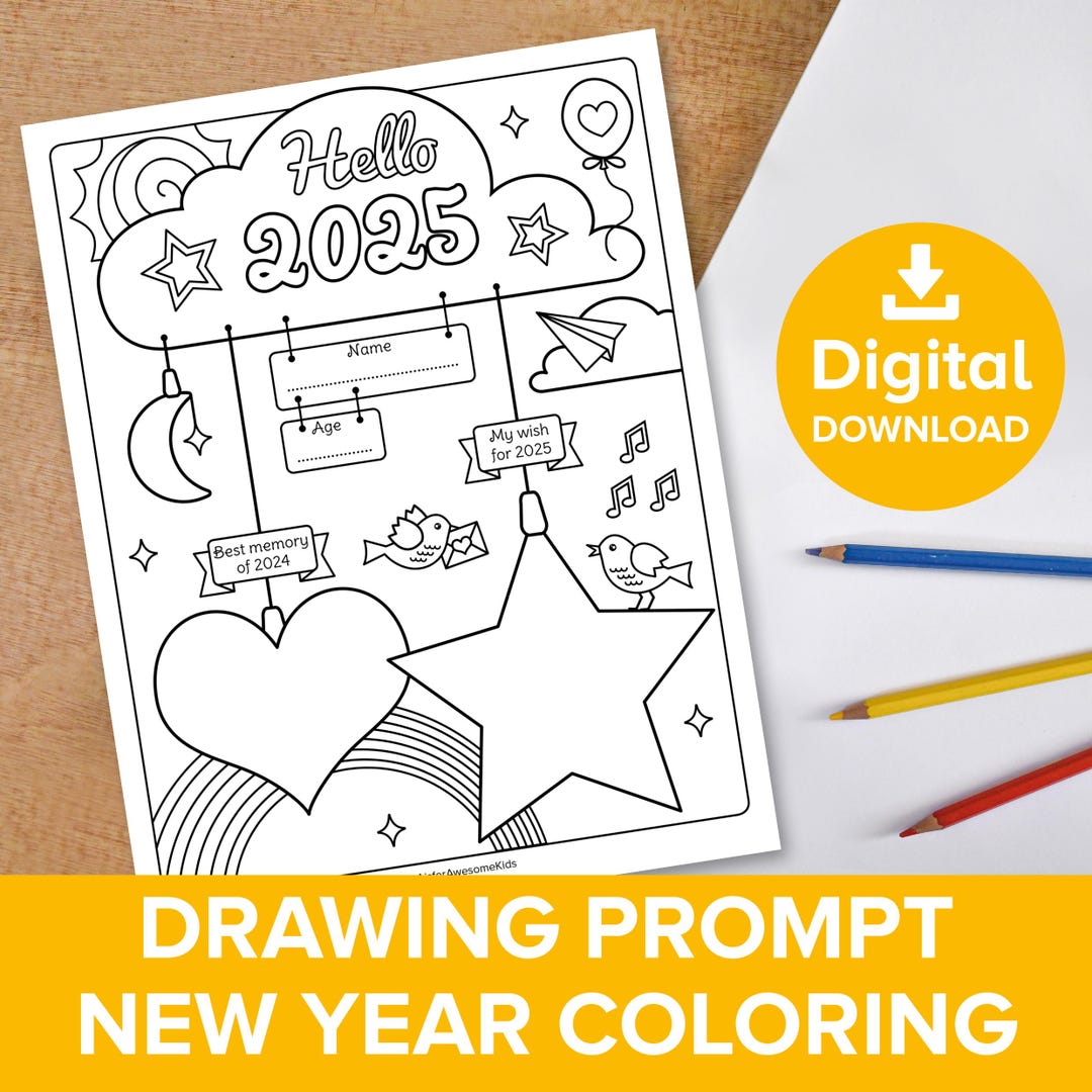 2025 New Year Activity Printable, My Best Memory of 2024 Coloring ...