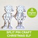 Christmas Elf Split Pin Craft, Cut & Color Xmas Build Kit, Santa's ...